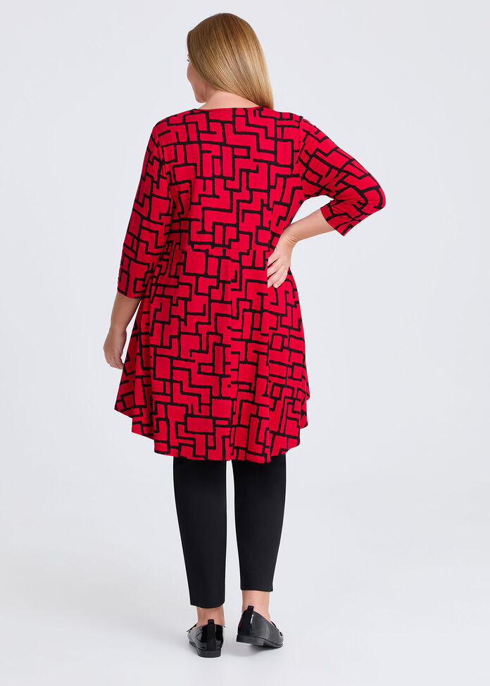 Shop Plus Size Swing Longline Natural Tunic, Red | Taking Shape AU
