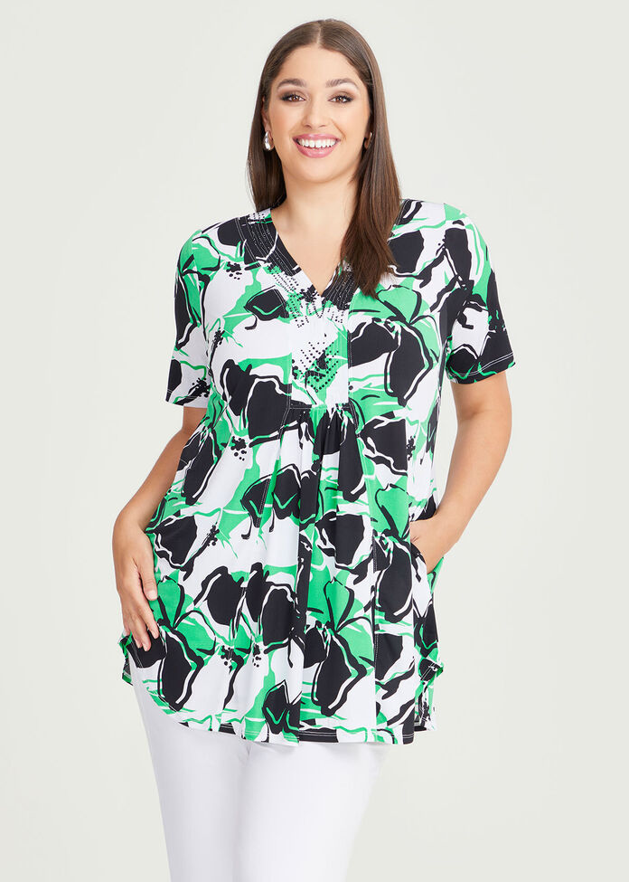 Shop Plus Size Sparkle V-neck Tunic, Multi | Taking Shape AU