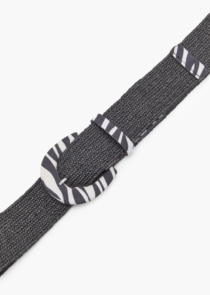 Shop Black Zebra Stretch Belt in Black | Accessories | Taking Shape AU