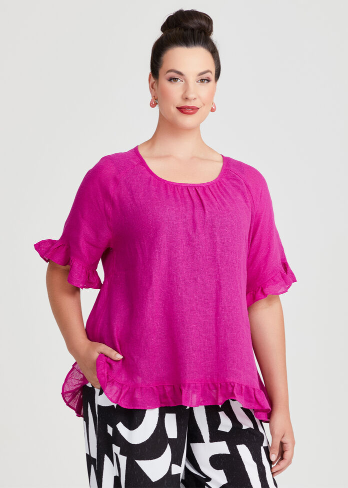 Shop Plus Size Linen Blend Escape Top, Pink | Taking Shape AU