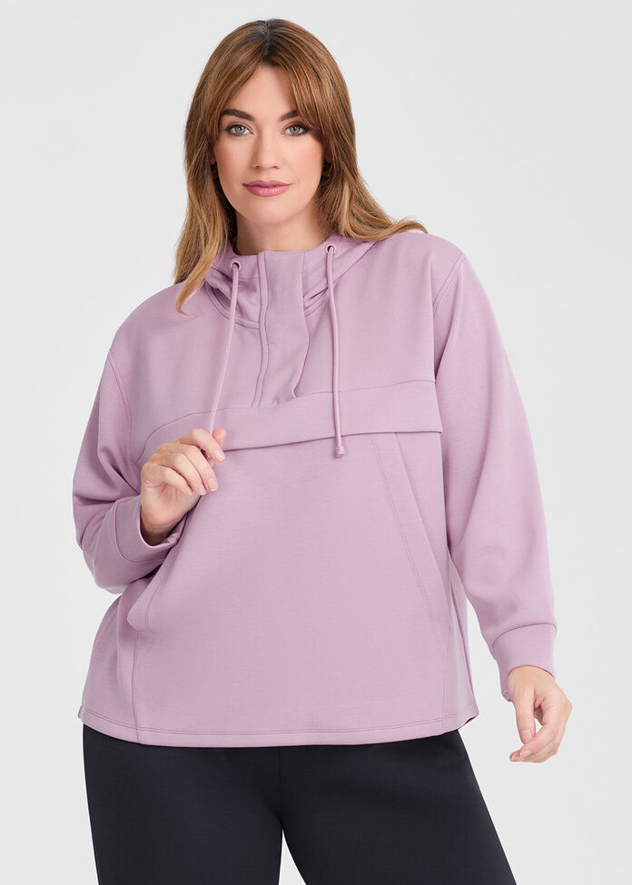 Shop Plus Size Modal Half Zip Hoodie, Purple | Taking Shape NZ