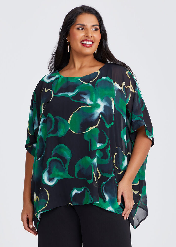 Shop Plus Size Artemis Chiffon Cocktail Top, Multi | Taking Shape NZ