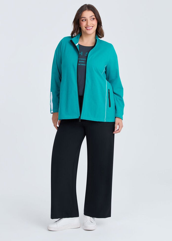 Shop Plus Size Active Piping Detail Jacket, Green | Taking Shape NZ