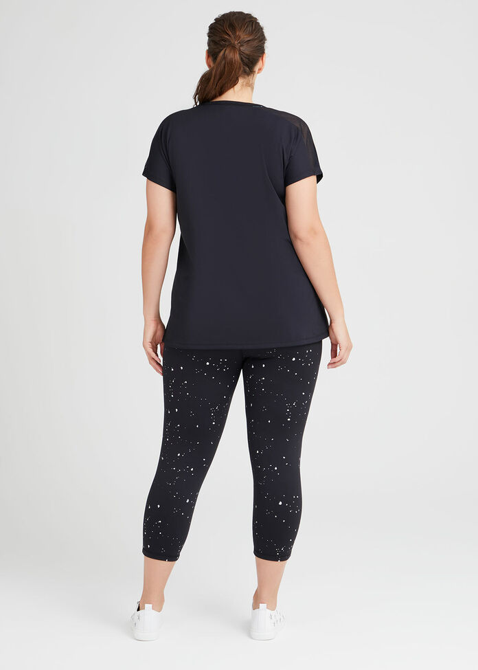 Shop Plus Size Luxe Mesh Splice Active Top, Black | Taking Shape AU