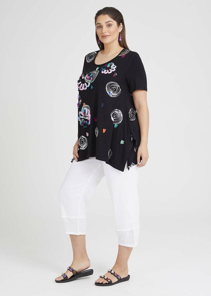 Shop Plus Size Natural Swirl Applique Top in Black | Taking Shape AU