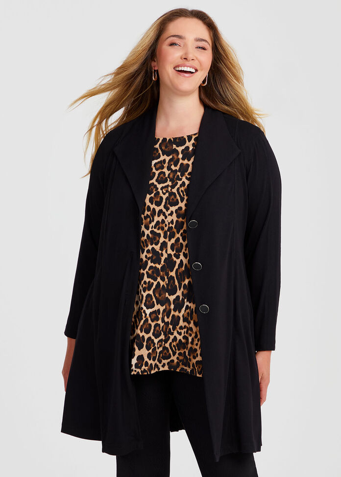 Shop Plus Size Wiseguy Lina Button Cardigan, Black | Taking Shape NZ