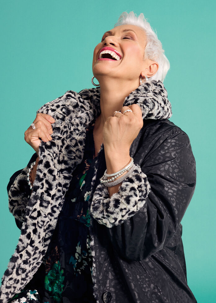 Shop Plus Size Reversible Lush Leopard Faux Fur Coat in Black | Sizes ...