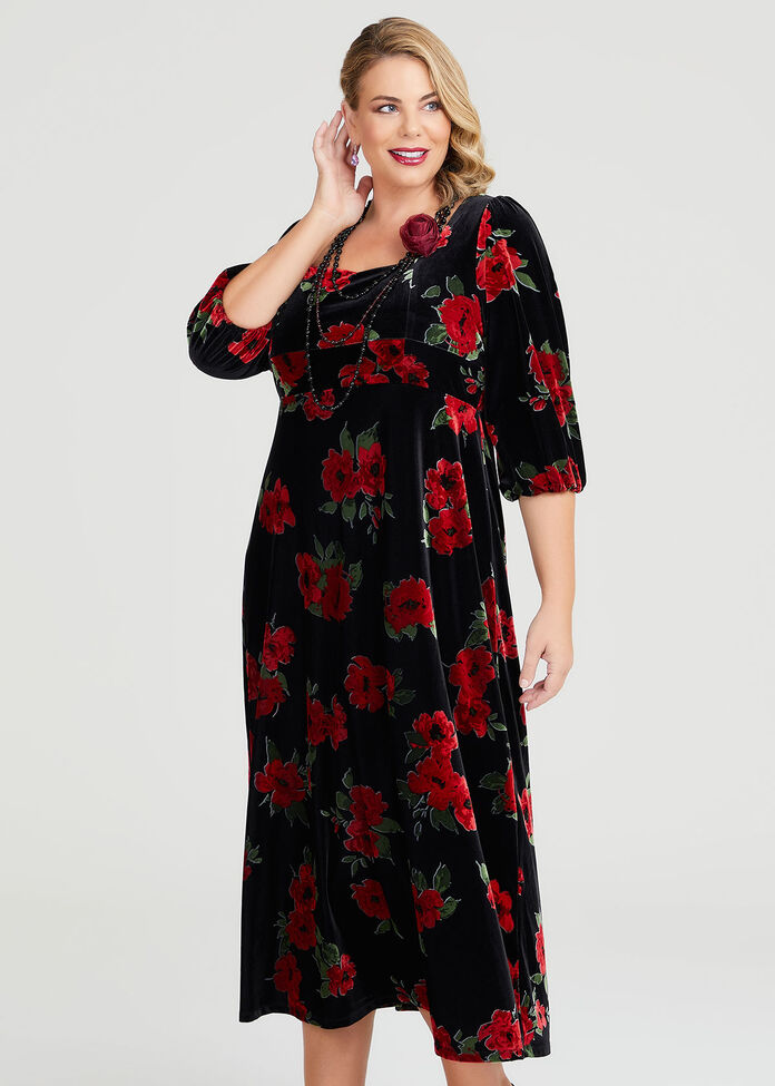 Shop Plus Size Poppy Devore Velvet Dress, Red | Taking Shape AU