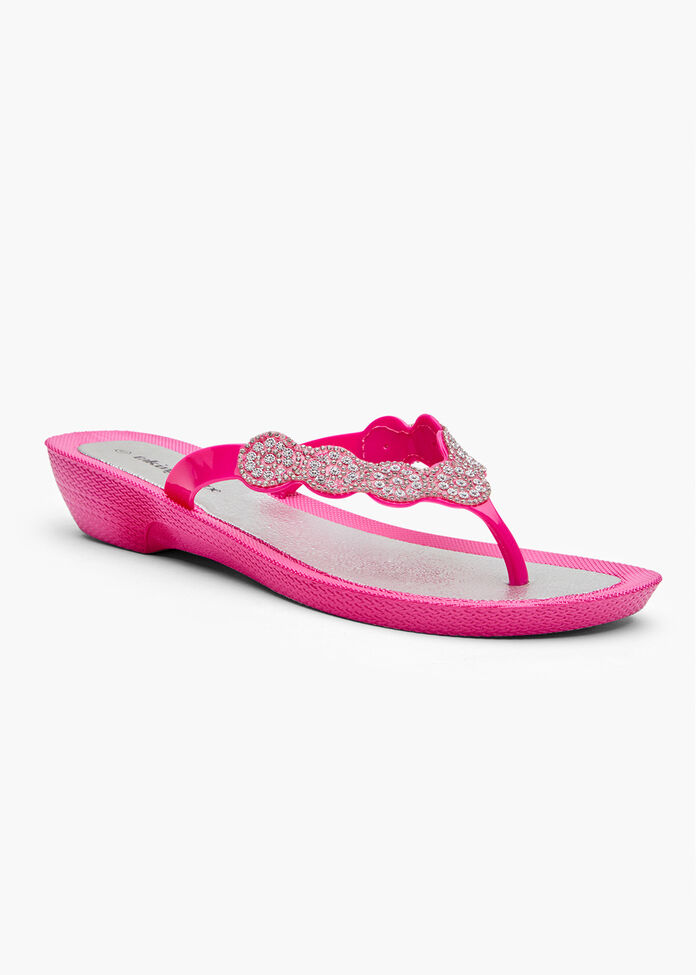 Red Bling Flip-Flop Jelly Sandals for Women | Taking Shape AU