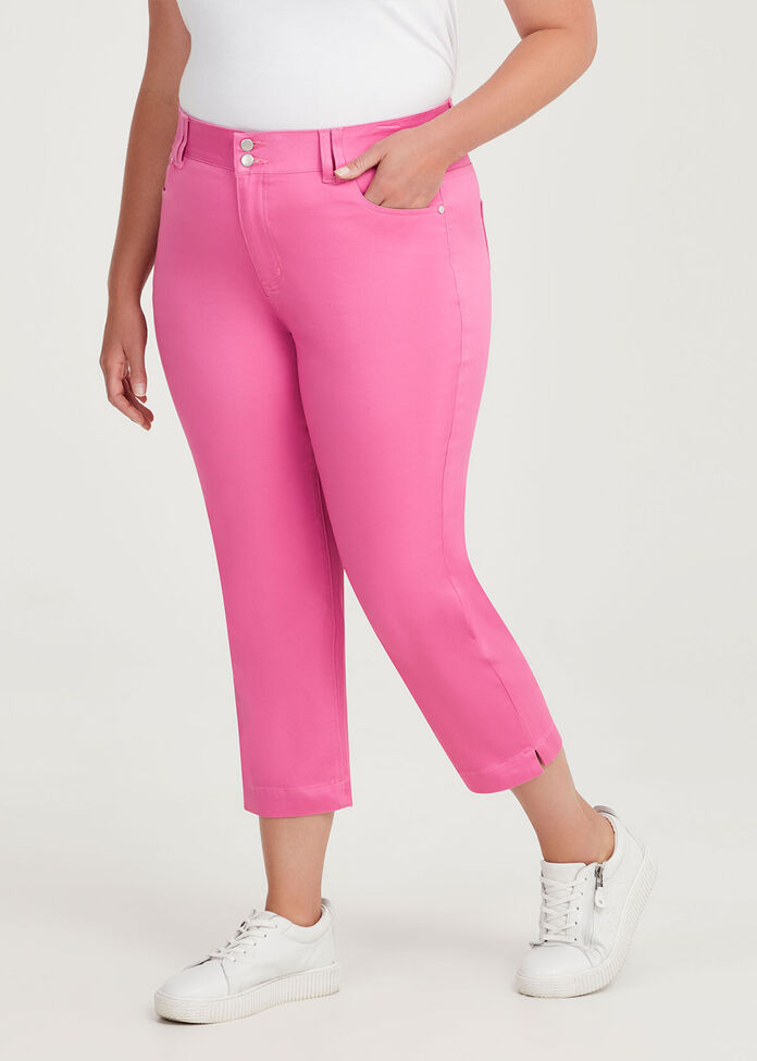 pink capris plus size