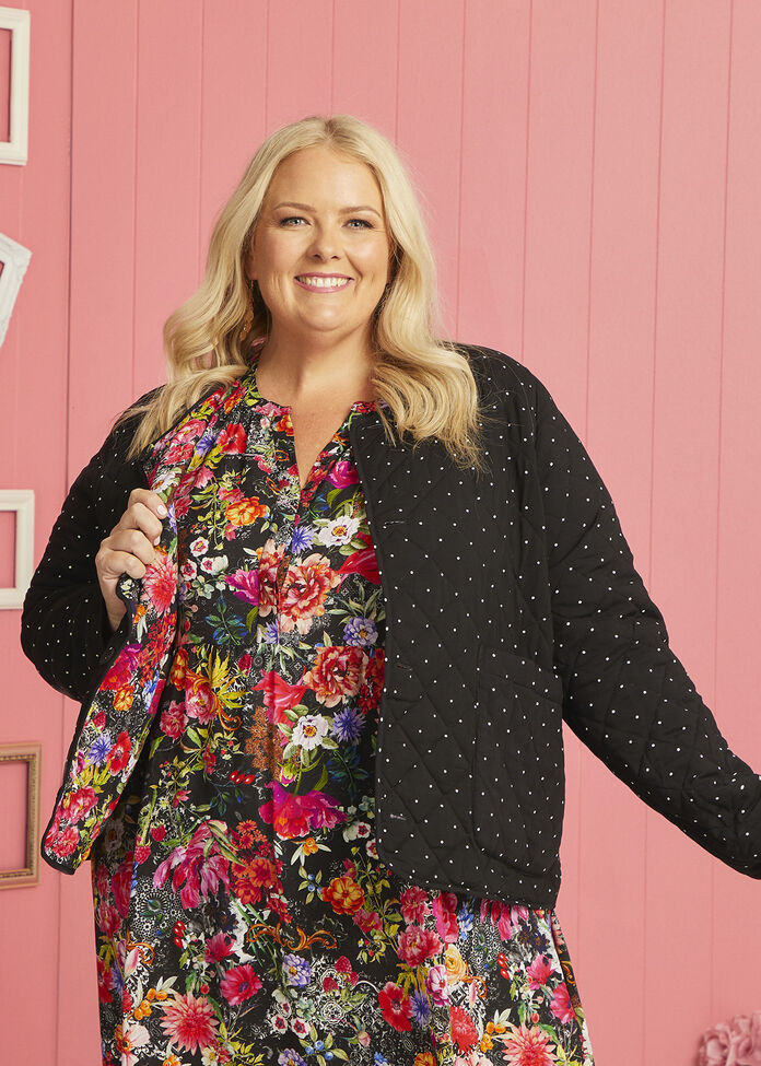 Shop Plus Size Natural Reversible Print Jacket, Multi | Taking Shape AU