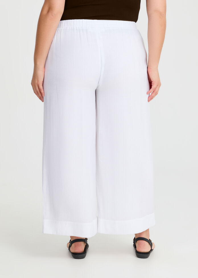 Shop Plus Size Petite Natural Wide Leg Pant, White | Taking Shape AU