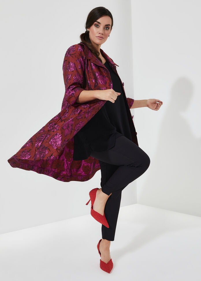Shop Plus Size Floral Jacquard Statement Coat in Pink | Taking Shape AU