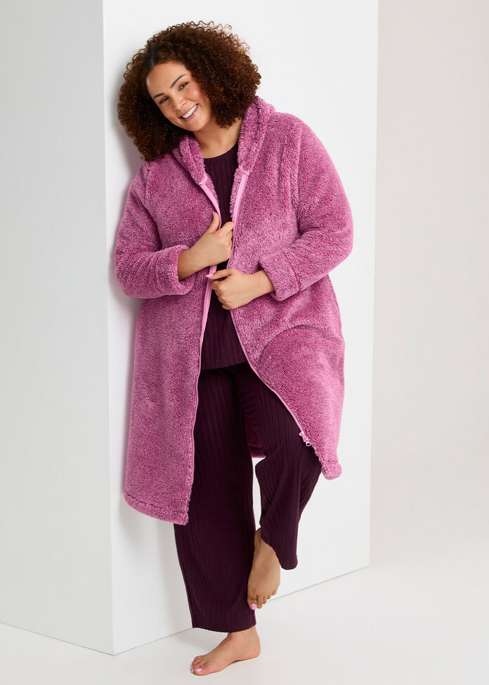 Shop Plus Size Cosy Rib Lounge Top, Purple | Taking Shape NZ