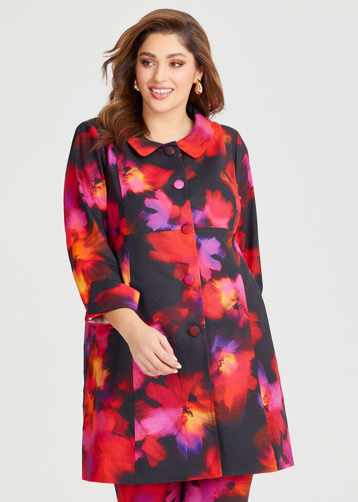 Shop Plus Size Splash Linen Statement Jacket, Multi | Taking Shape AU