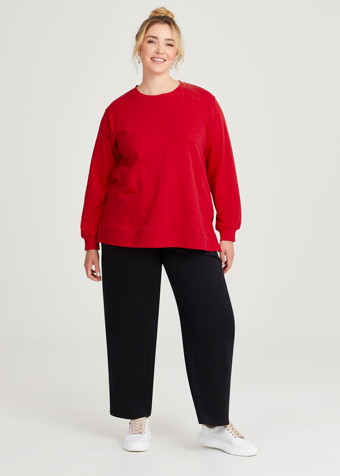 Plus Size Women's Boyfriend Tunic Sweat in Red | Taking Shape NZ