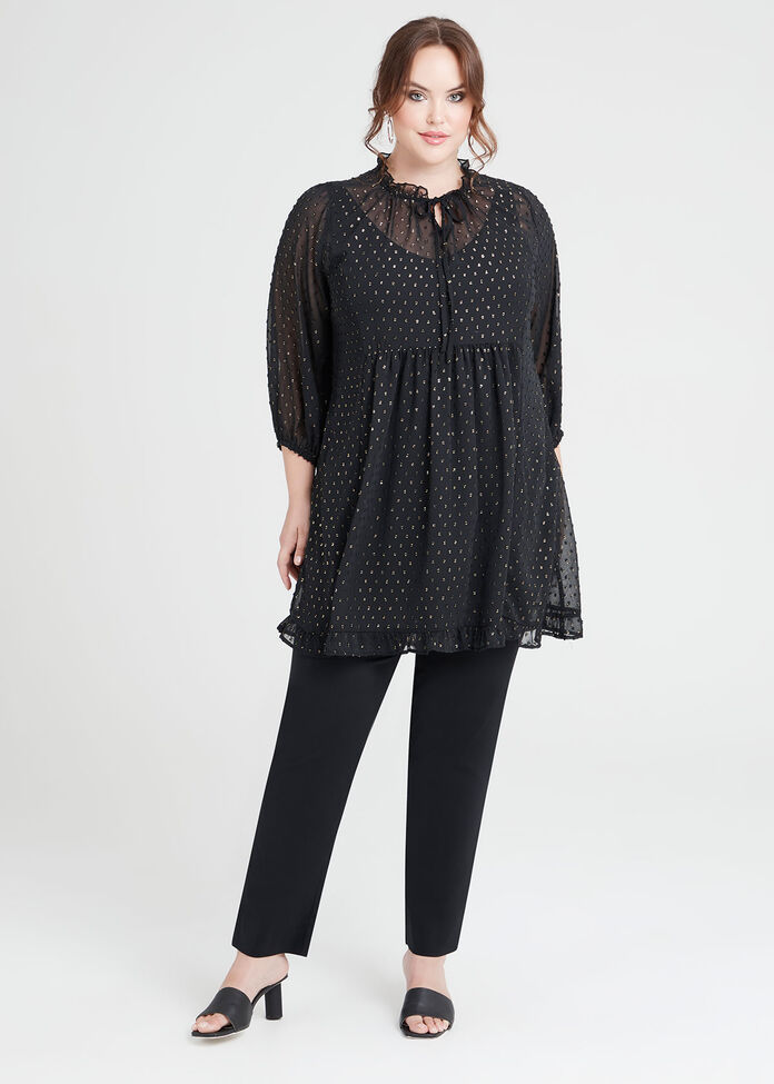 Shop Plus Size Lexi Gold Spot Tunic in Black | Taking Shape UK