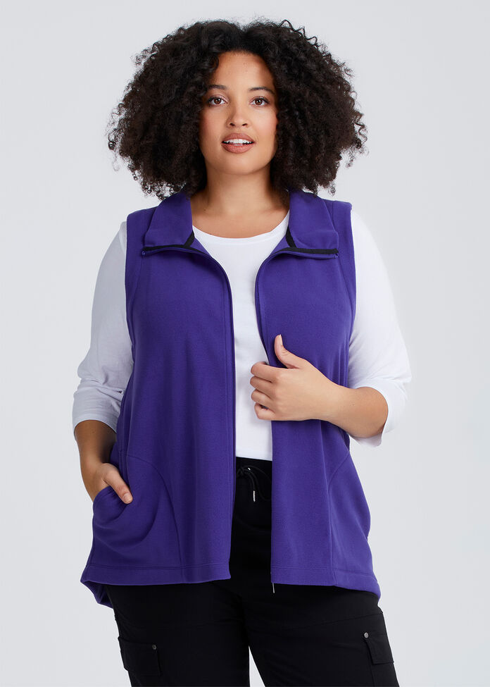 Plus Size Polar Fleece Vest in Violet Blue | Taking Shape AU