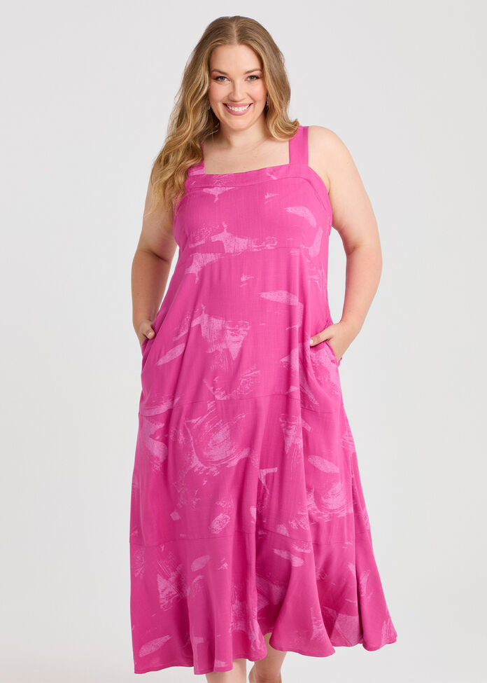 Shop Plus Size Natural Sunset Maxi Dress, Pink | Taking Shape NZ