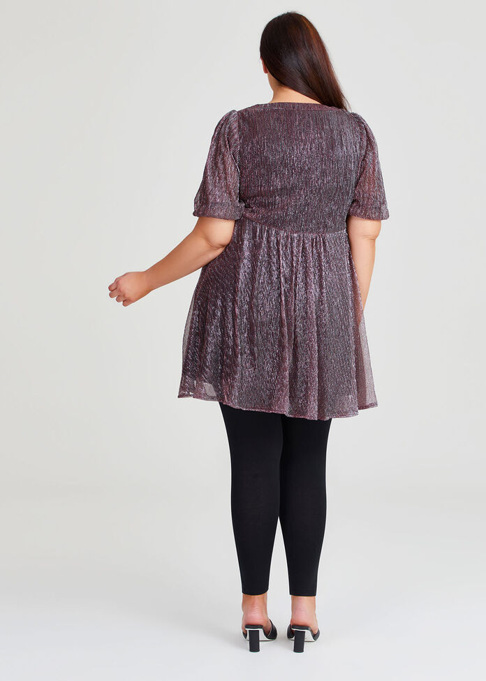 Shop Plus Size Flossy Shimmer Mesh Tunic, Red | Taking Shape AU