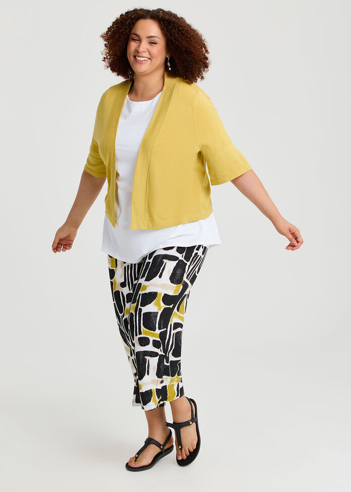 Shop Plus Size Jessie Crop Natural Cardigan, Yellow | Taking Shape NZ