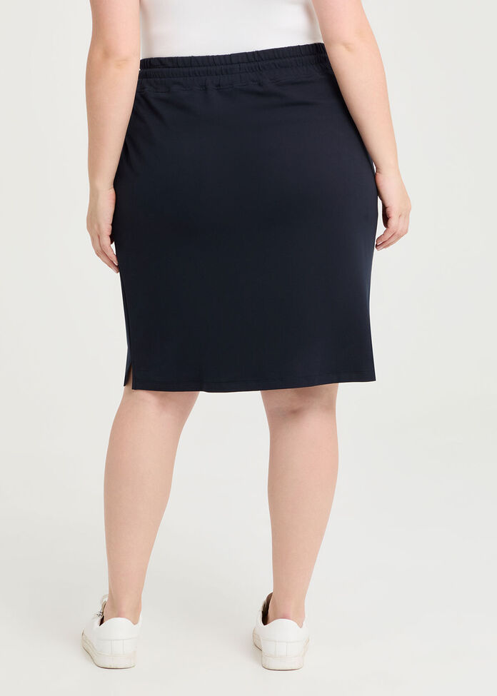 Shop Plus Size Cotton Seam Drawstring Skirt, Navy | Taking Shape AU