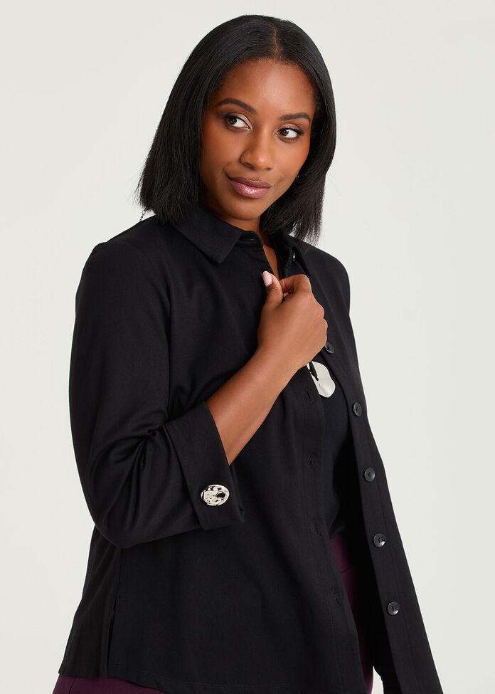 Shop Plus Size Swing Bamboo Ponte Jacket, Black | Taking Shape AU