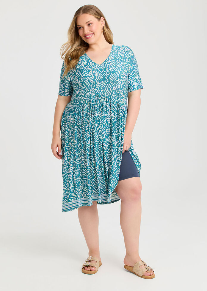 Shop Plus Size Border Print Dress, Multi | Taking Shape AU