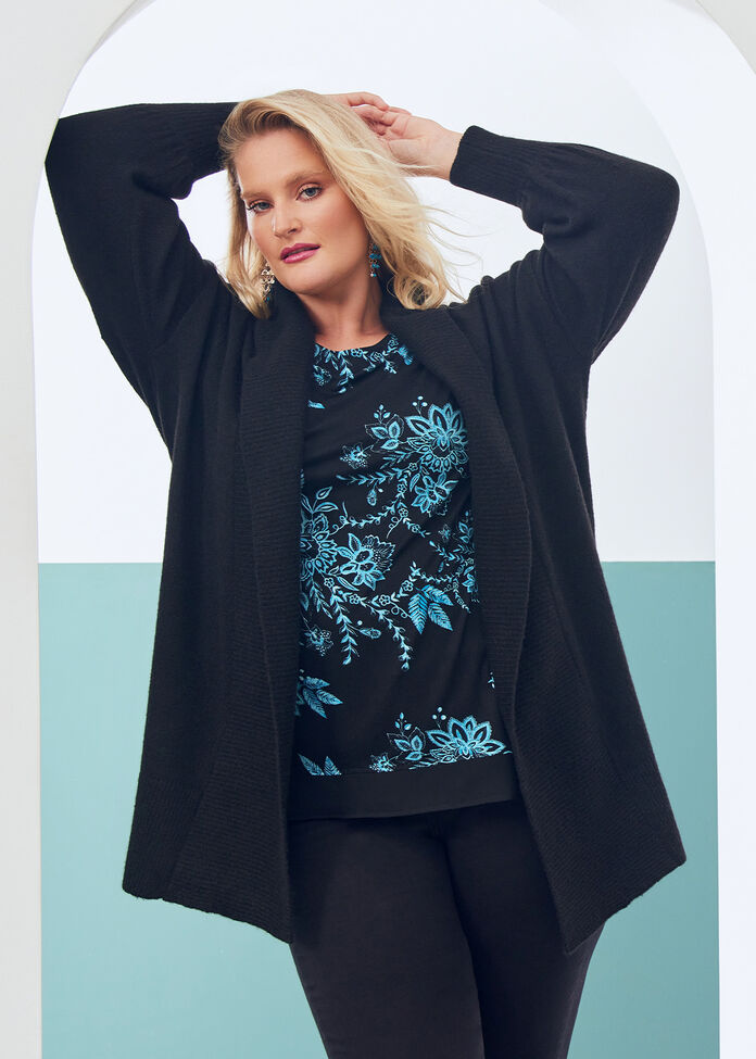 Shop Plus Size Lofty Balloon Sleeve Cardigan, Black | Taking Shape AU