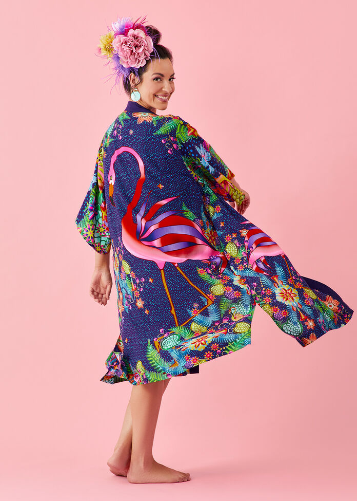 Shop Plus Size Flamingo Love Robe, Multi | Taking Shape AU