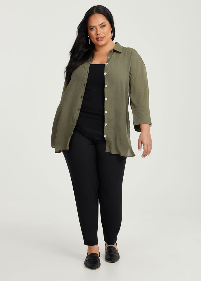 Shop Plus Size Natural Shirt, Green | Taking Shape NZ
