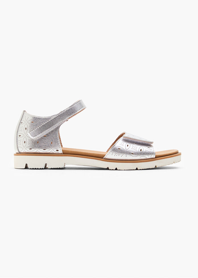 Silver Laser Cut Sandals | Women's Comfort | Taking Shape AU