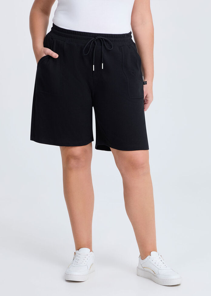 Shop Plus Size Pull On Sweat Short, Black | Taking Shape UK