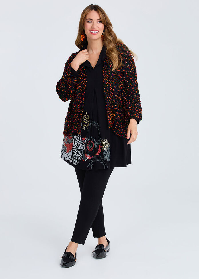 Shop Plus Size Applique & Foil Natural Tunic in Black | Taking Shape IE