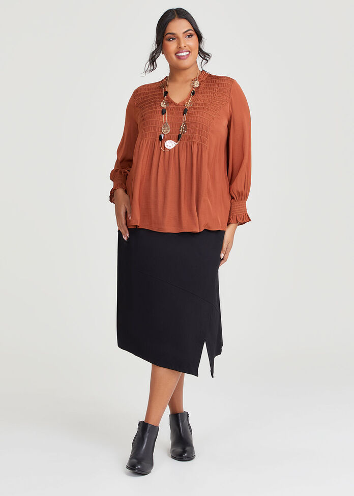 Shop Plus Size Luxe Willow Drape Top, Brown | Taking Shape AU