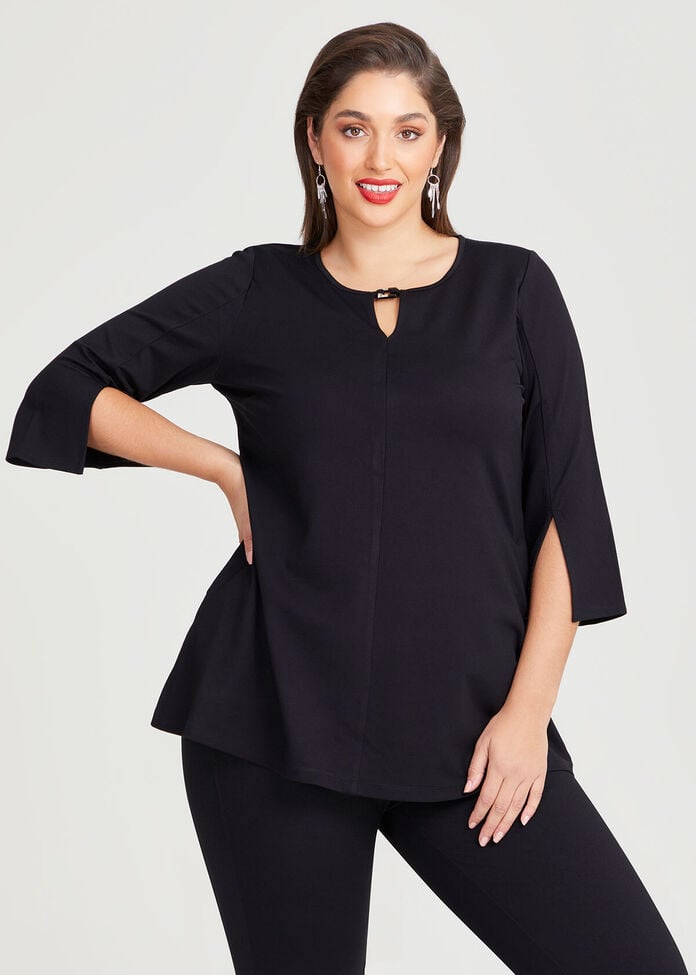 Shop Plus Size Keyhole Bamboo Ponte Top, Black | Taking Shape AU