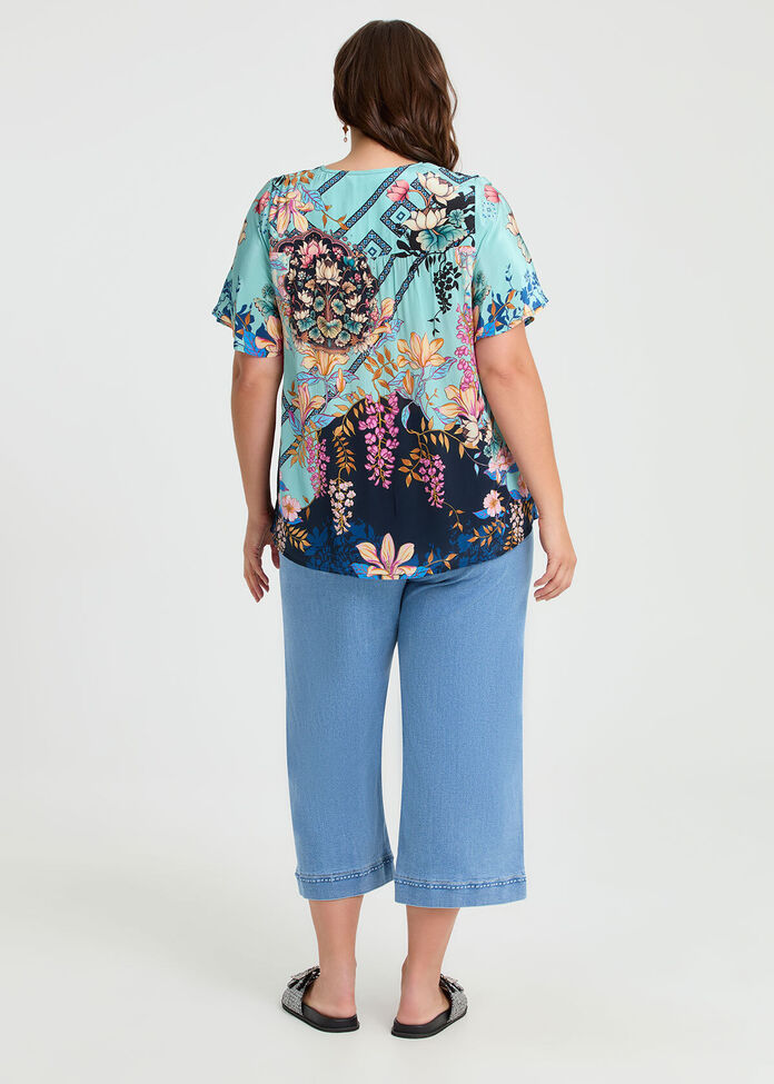 Shop Plus Size Natural Lotus Floral Top, Floral | Taking Shape NZ