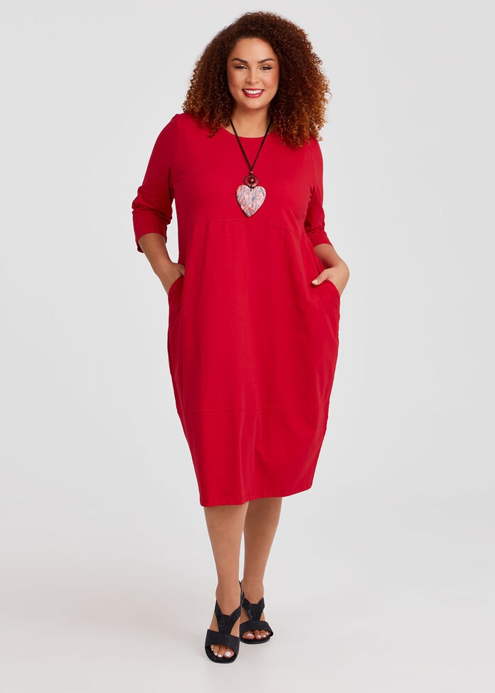 Shop Plus Size Cotton Talia Tulip Dress, Red | Taking Shape AU