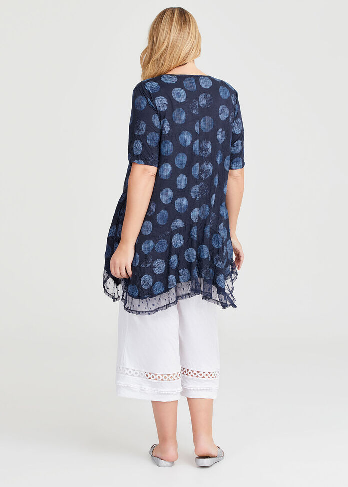 Shop Plus Size Bamboo & Mesh Trim Crush Tunic in Multi | Taking Shape NZ