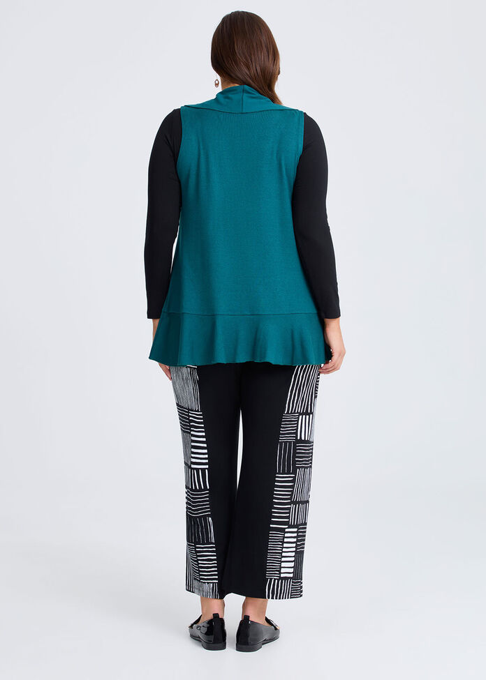 Shop Plus Size Pretty Frill Cascading Vest, Green | Taking Shape UK