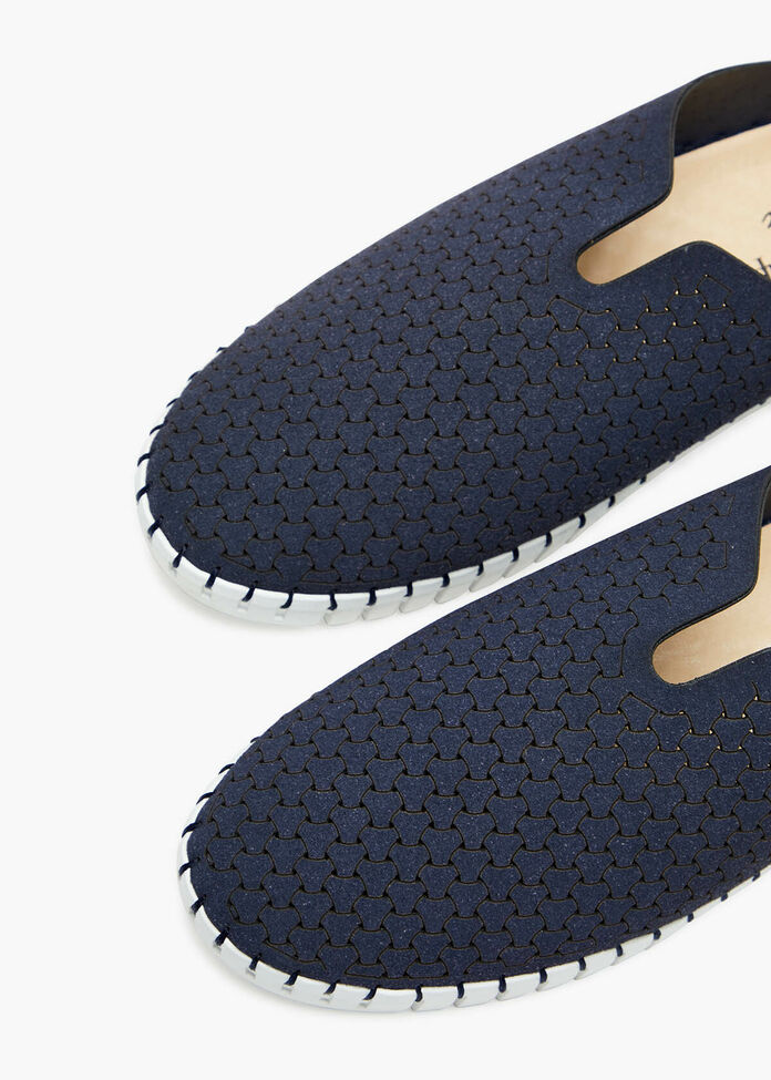 Shop Navy Lasercut Flexible Slide | Comfortable Shoes | Taking Shape AU