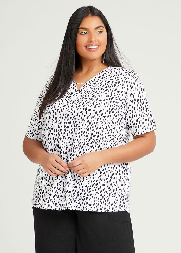 Shop Plus Size Organic Spot Notch Neck Top, Print | Taking Shape AU