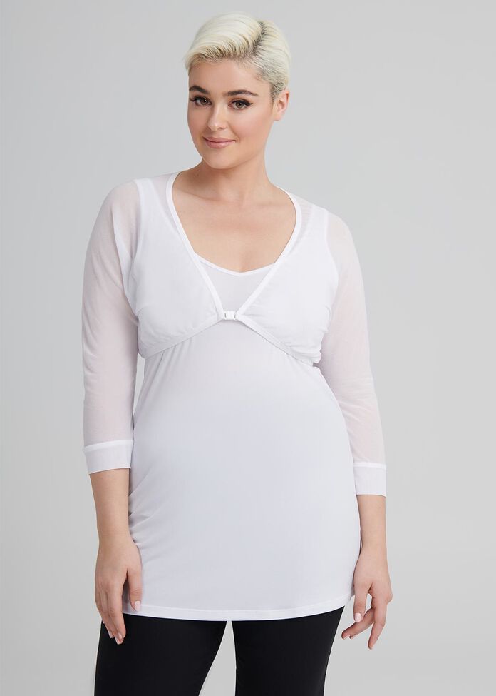 Shop Plus Size Mesh Sleevies Under Top, White | Taking Shape AU