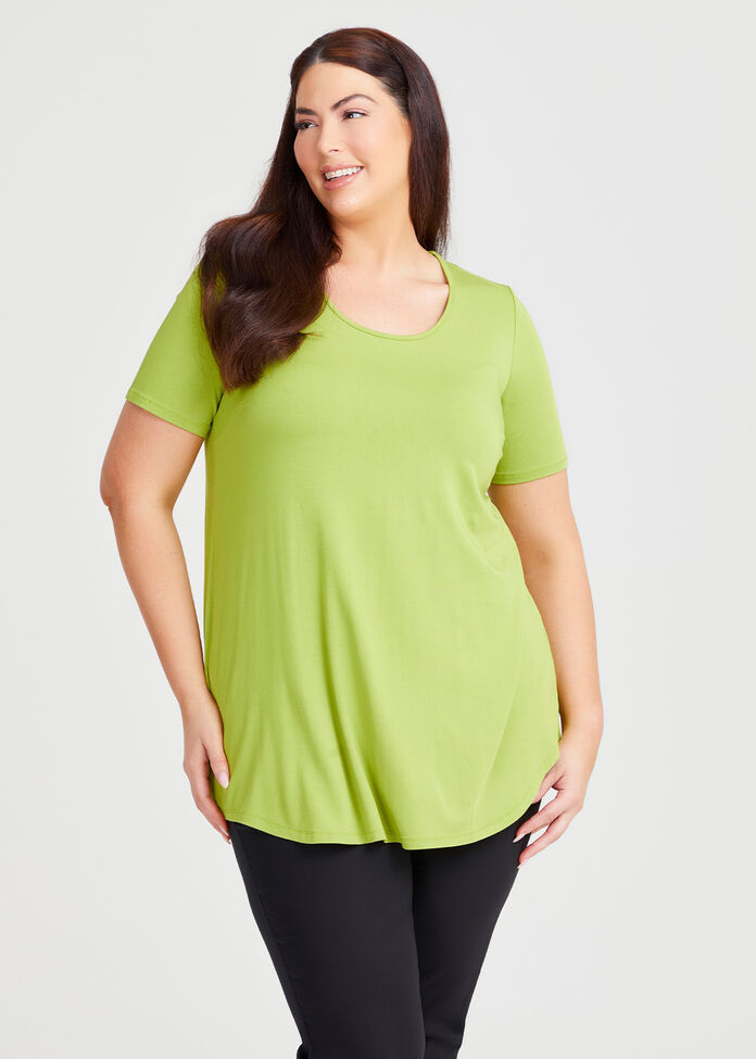 Plus Size Women's Bamboo Base Short Sleeve Top Lime Green | Taking Shape AU
