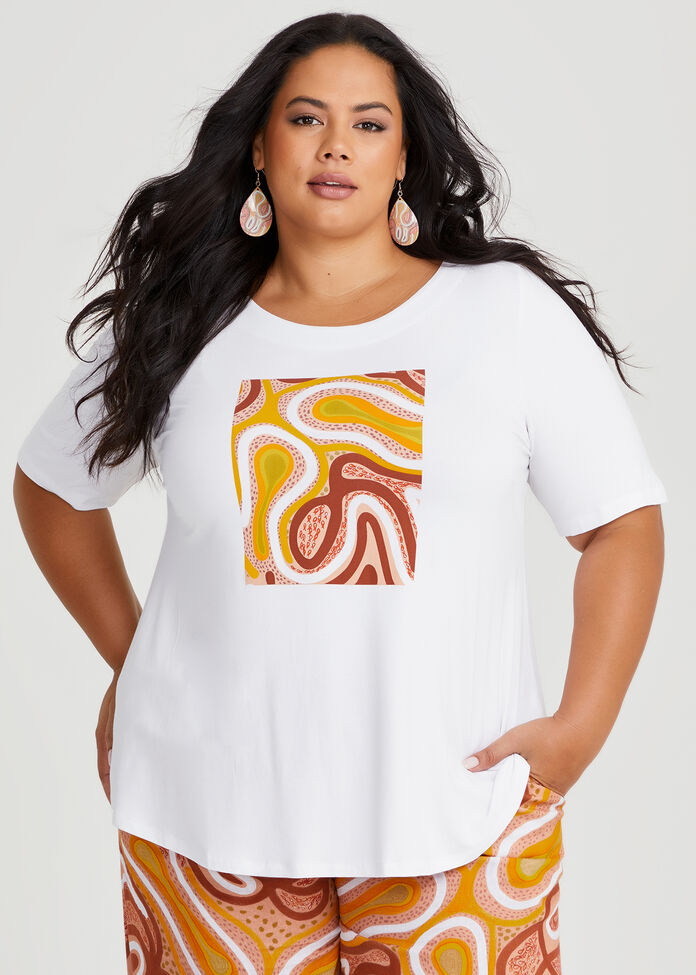Shop Plus Size Elverina Garbara Natural Top, Multi | Taking Shape AU