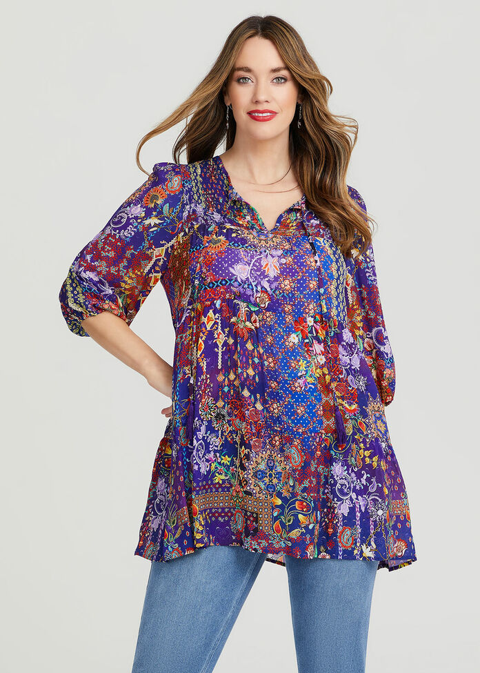 Shop Plus Size Natural Tiles Paisley Top, Multi | Taking Shape AU