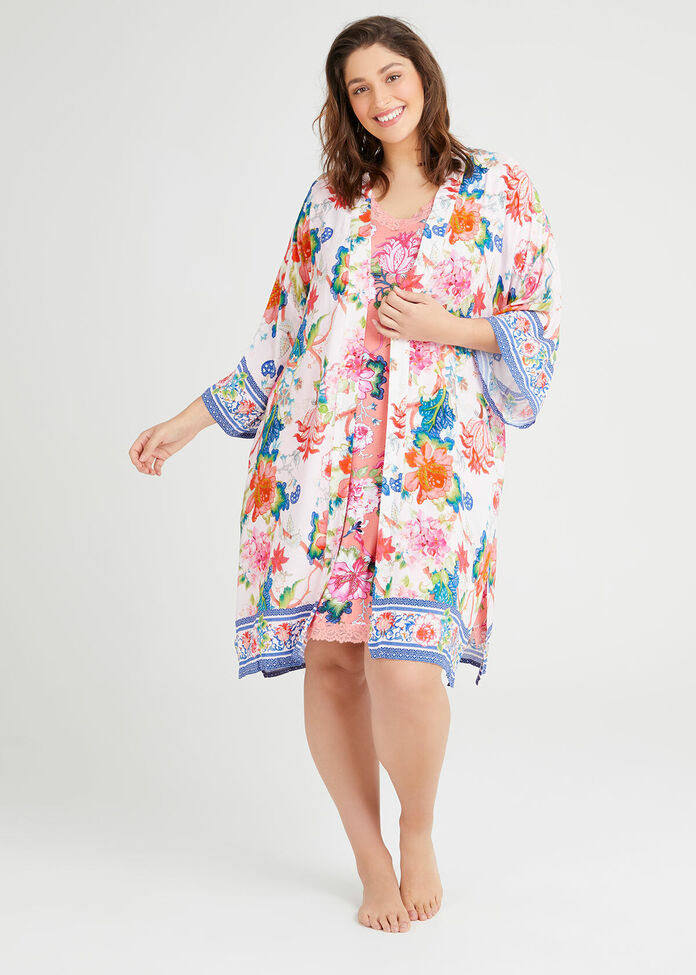 Shop Plus Size Natural Bloom Robe in Print | Sizes 12-30 | Taking Shape NZ