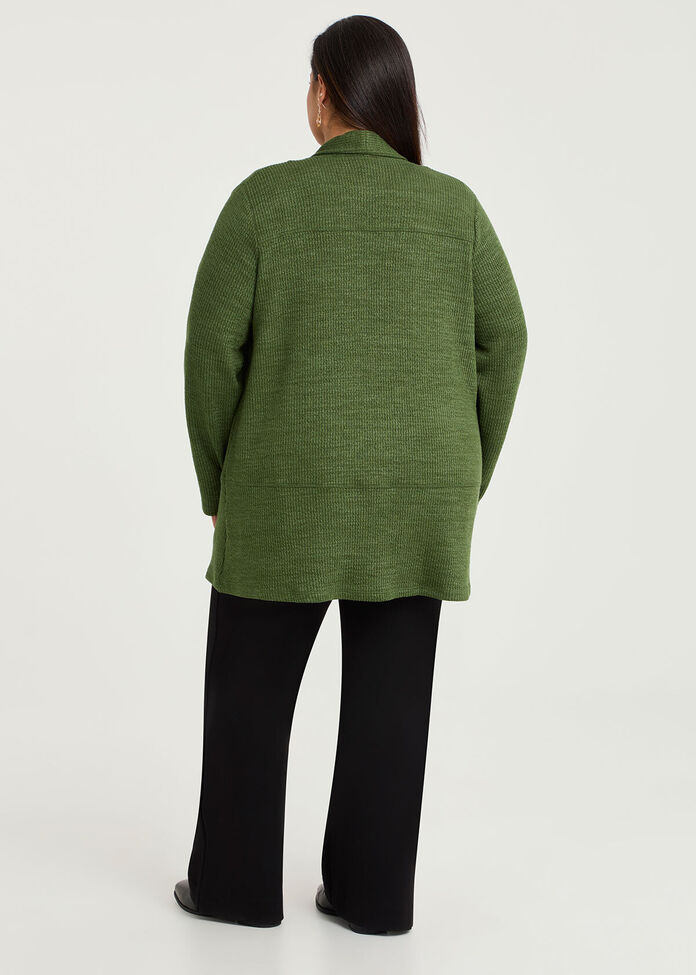 Shop Plus Size Shawl Collar Snug Cardigan, Green | Taking Shape NZ
