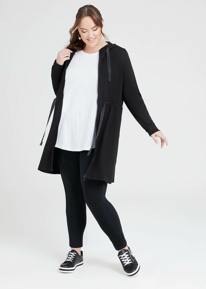 Shop Plus Size Bamboo Ponte Hooded Long Jacket, Black | Taking Shape AU