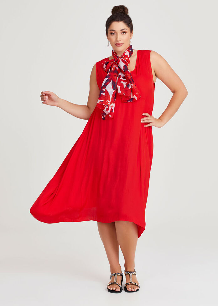 Shop Red Daisy Silk Scarf in Red | Accessories | Taking Shape NZ